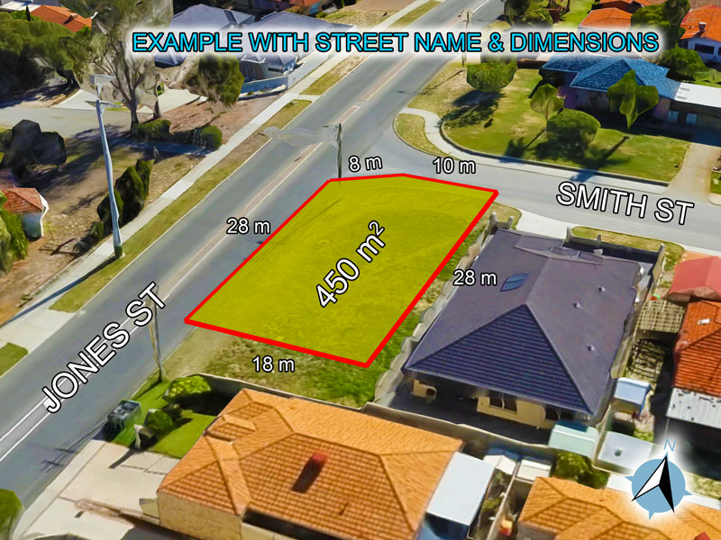 Property Aerial Dimension Overlay | Agent Works A Digital Contents Provider